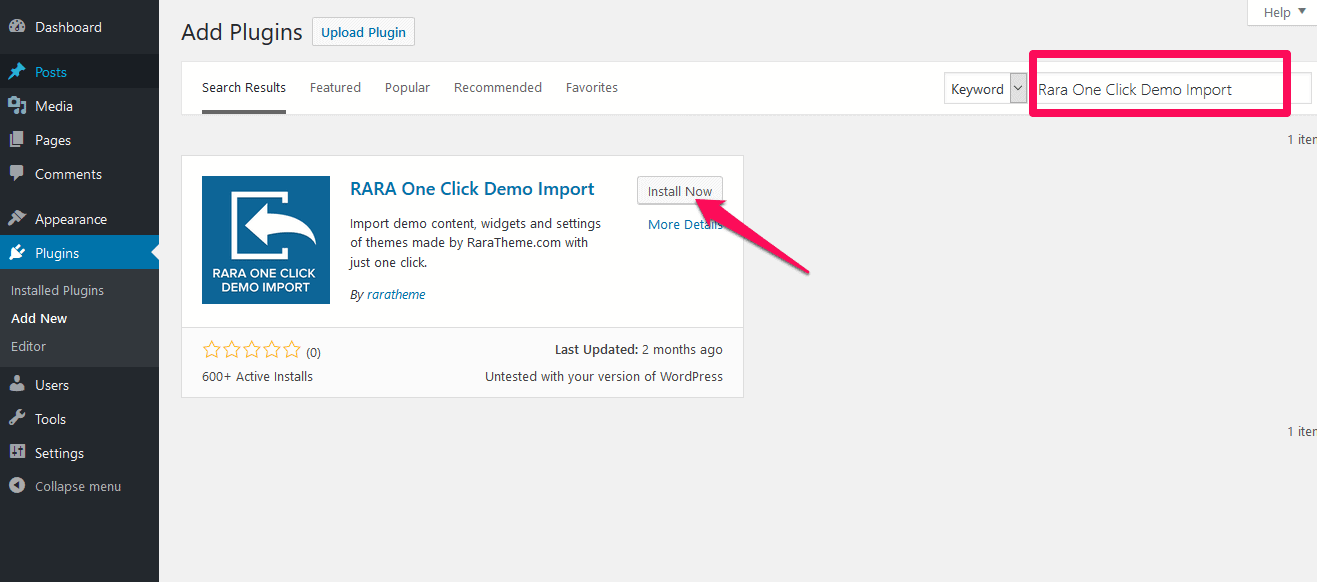 How to Import Demo Content in Themes Made by Rara Theme?